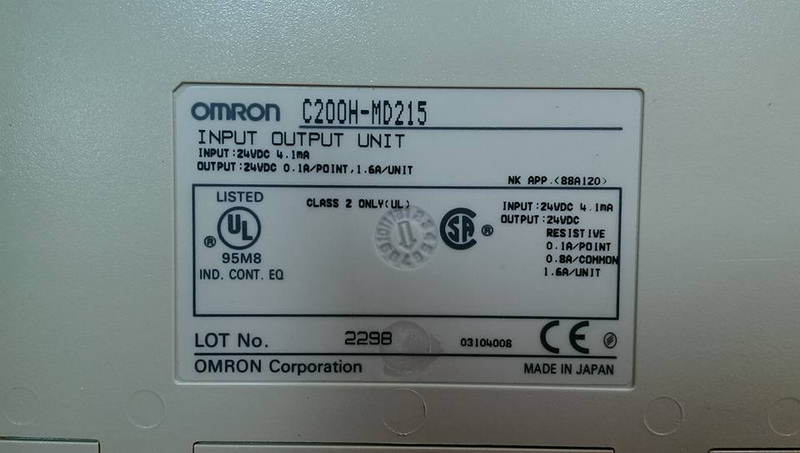 OMRON INPUT OUTPUT UNIT C200H-MD215 - 裕益科技自動化設備可程式編碼器PLC分散式控制系統DCS
